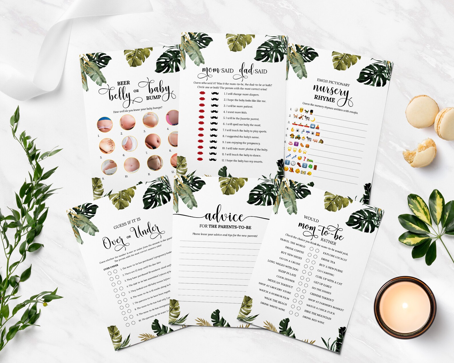 15 Editable Tropical Baby Shower Games Tropical 2 Hawaiian | Etsy