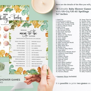 Dinosaur Baby Shower Bundle, Dinosaur Baby Shower Games, Roar-some Baby ...