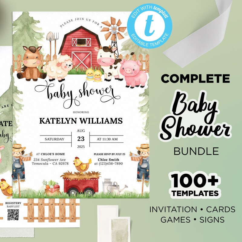 Farm Baby Shower - Etsy