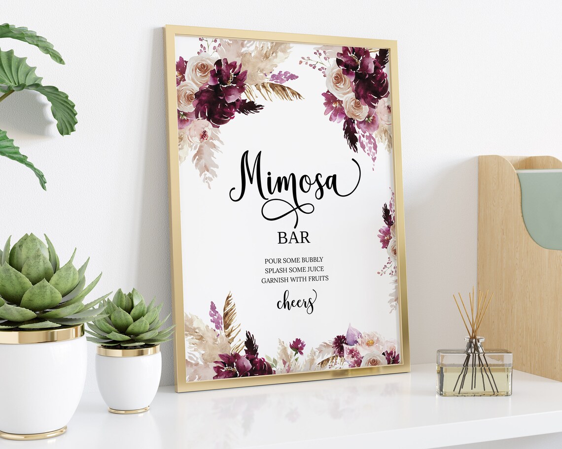Editable Bohemian Bridal Shower Table Sign Boho Bohemian - Etsy