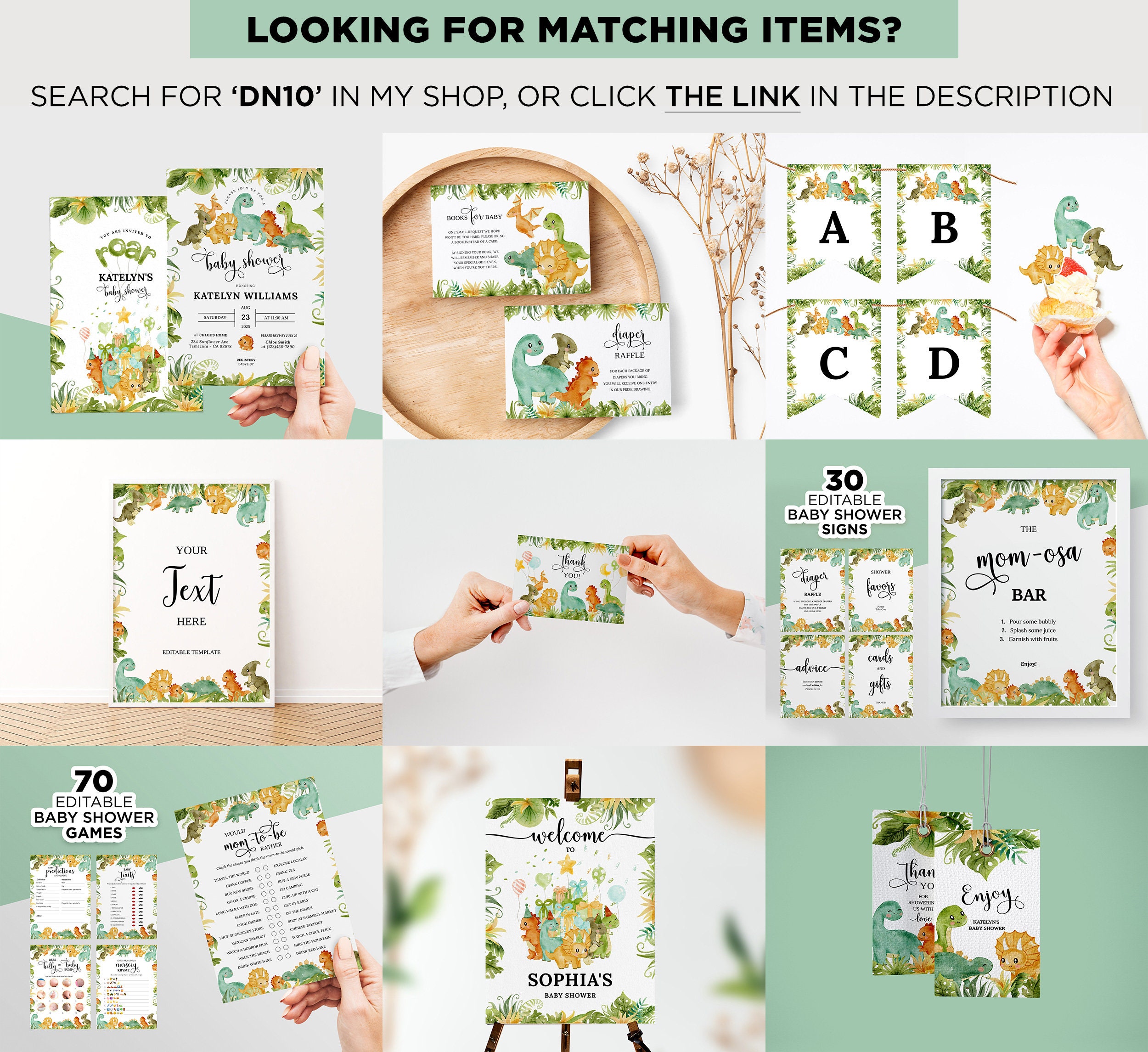 Dinosaur Baby Shower Games Baby Dinosaur Shower Game Bundle - Etsy