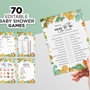 Dinosaur Baby Shower Games, Baby Dinosaur Shower Game Bundle ...