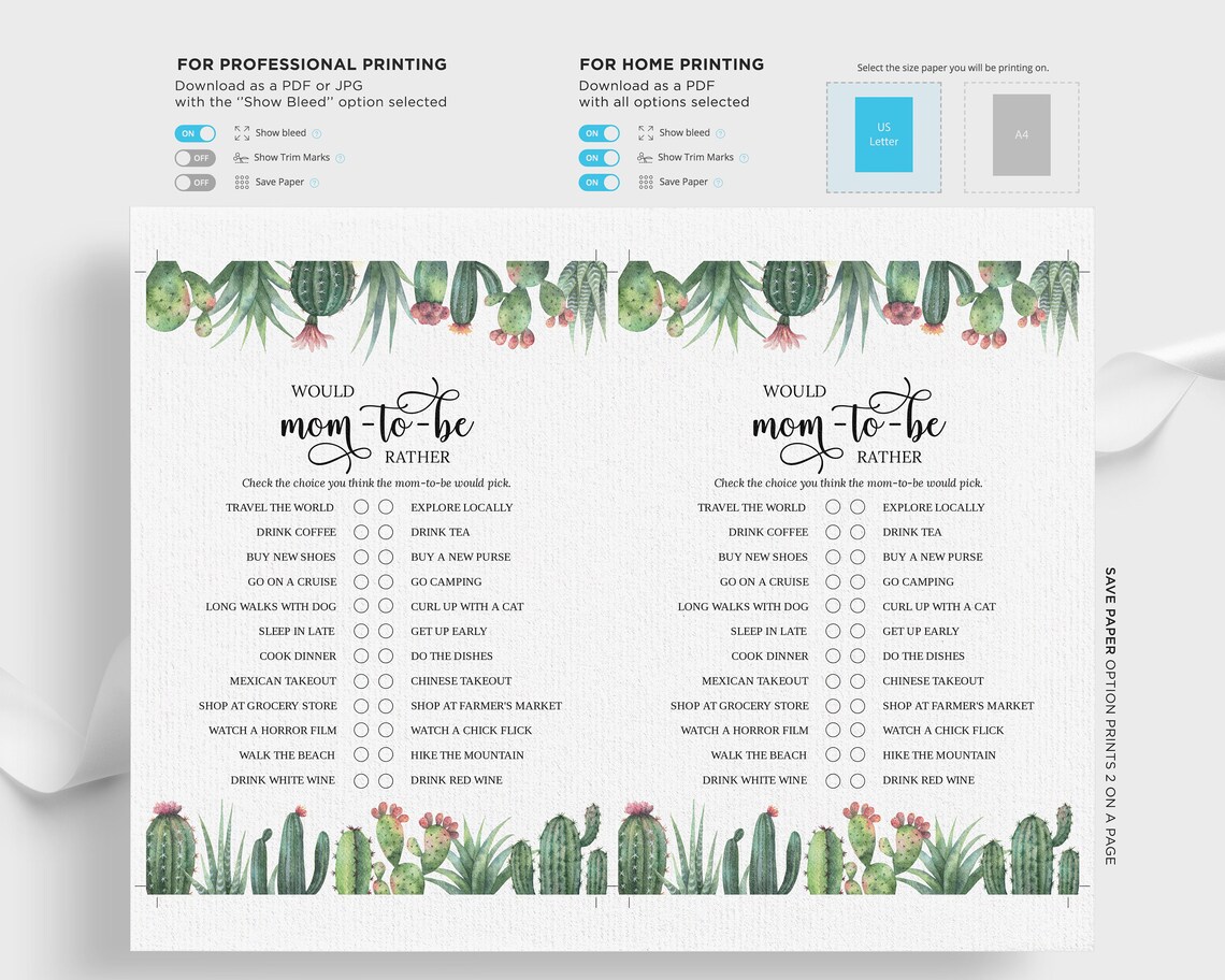 15 Editable Cactus Baby Shower Games Signs Cactus Fiesta - Etsy