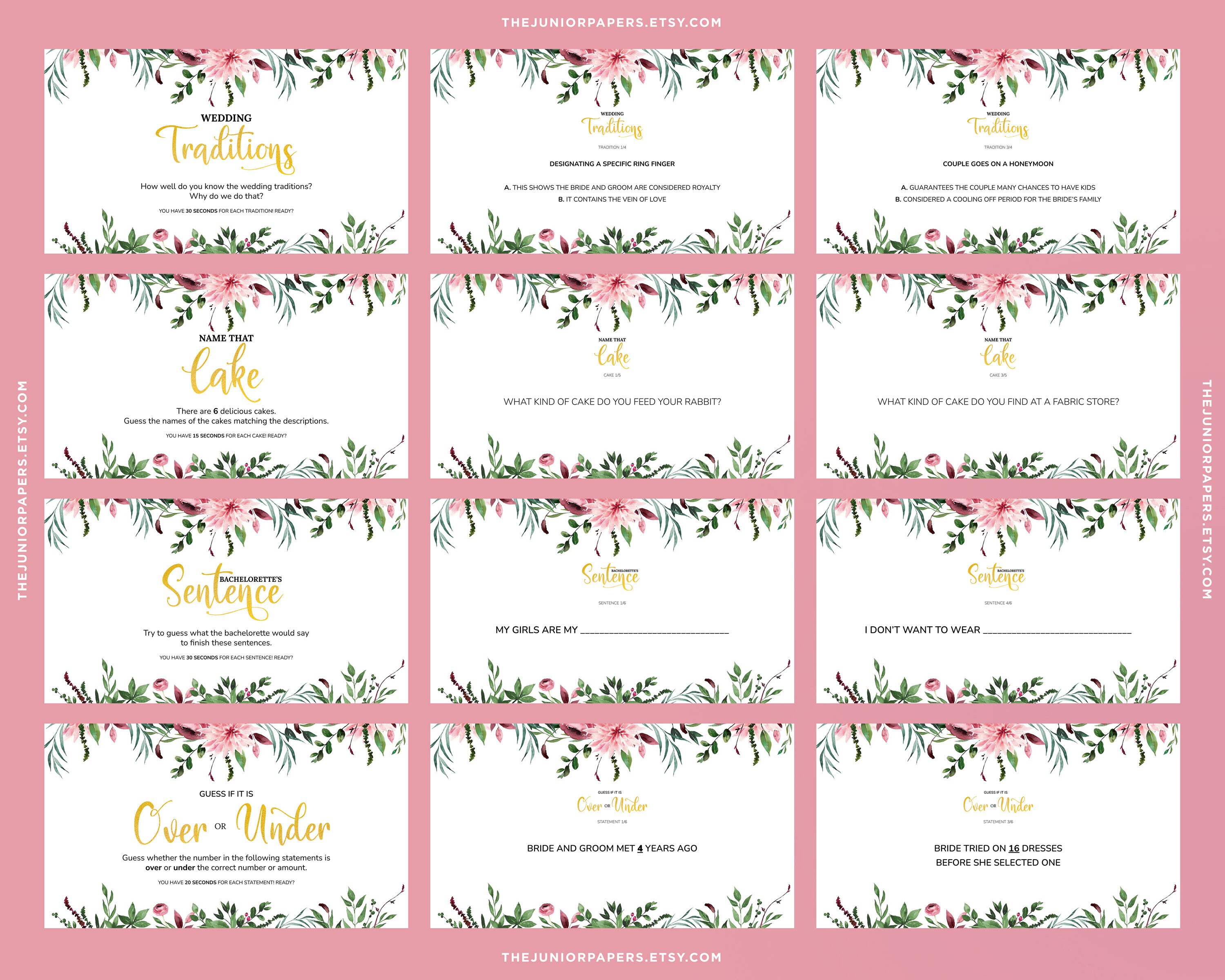 Blush Virtual Bridal Shower Games Editable Powerpoint Bridal | Etsy