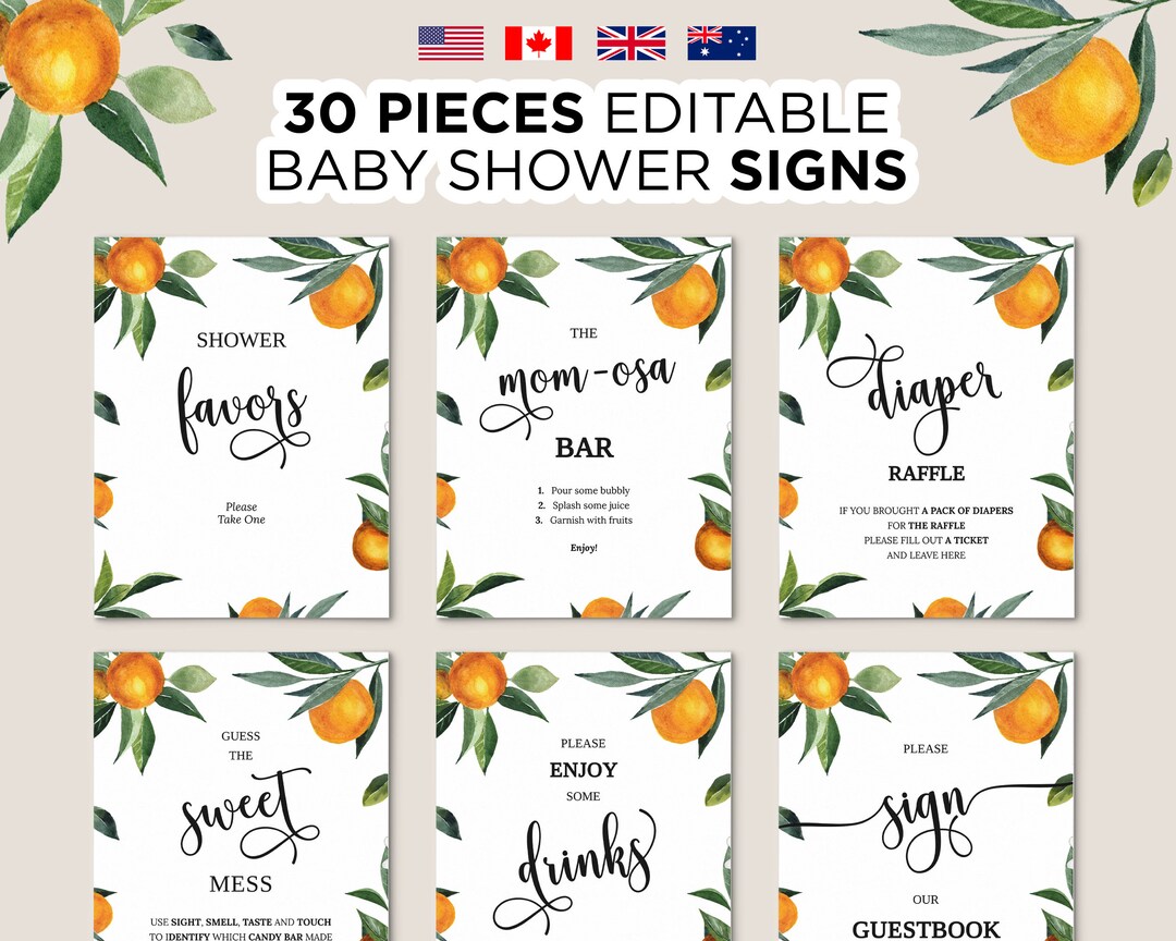 Editable Cutie Baby Shower Signs, Printable Little Cutie Shower Table ...