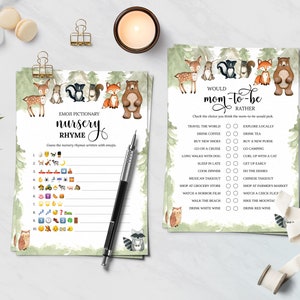 Woodland Animals Baby Shower, Forest Animals Baby Shower Set, Woodland ...