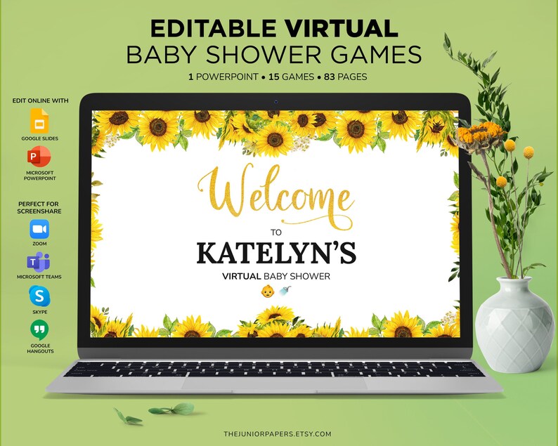 Editable Virtual Baby Shower Games, Powerpoint Baby Shower Games ...