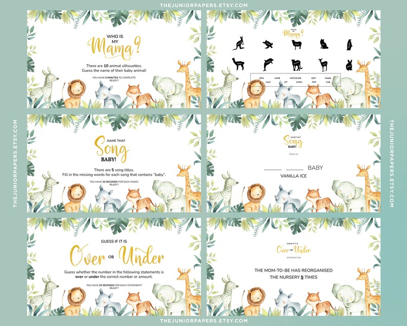 Virtual Baby Shower Games Powerpoint Baby Shower Games - Etsy