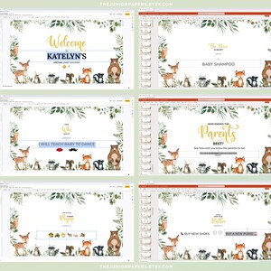 Woodland Virtual Baby Shower Games, Editable Baby Shower Games ...