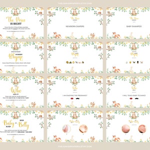 Woodland Animals Editable Virtual Baby Shower Games, Powerpoint Baby ...