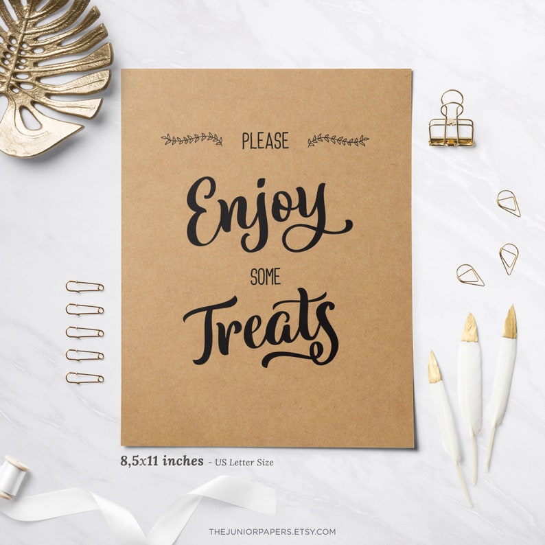 Enjoy Some Treats Kraft Baby Shower Signs Table Top Size | Etsy