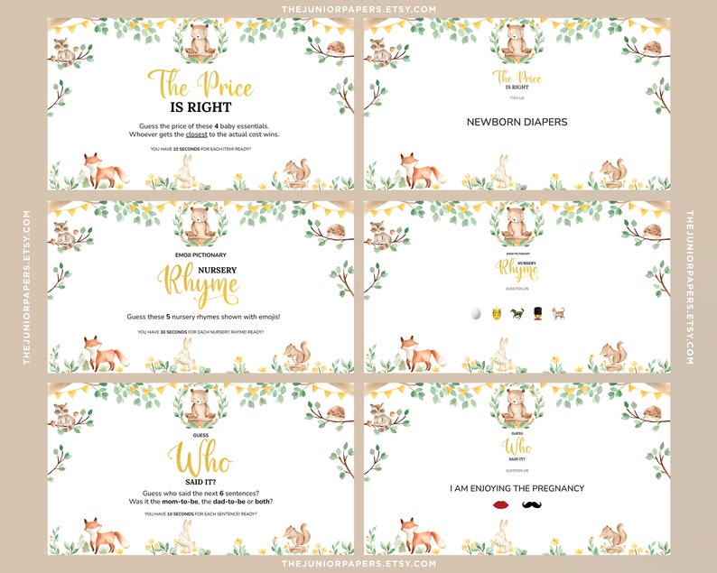 Editable Virtual Baby Shower Games Powerpoint Baby Shower | Etsy