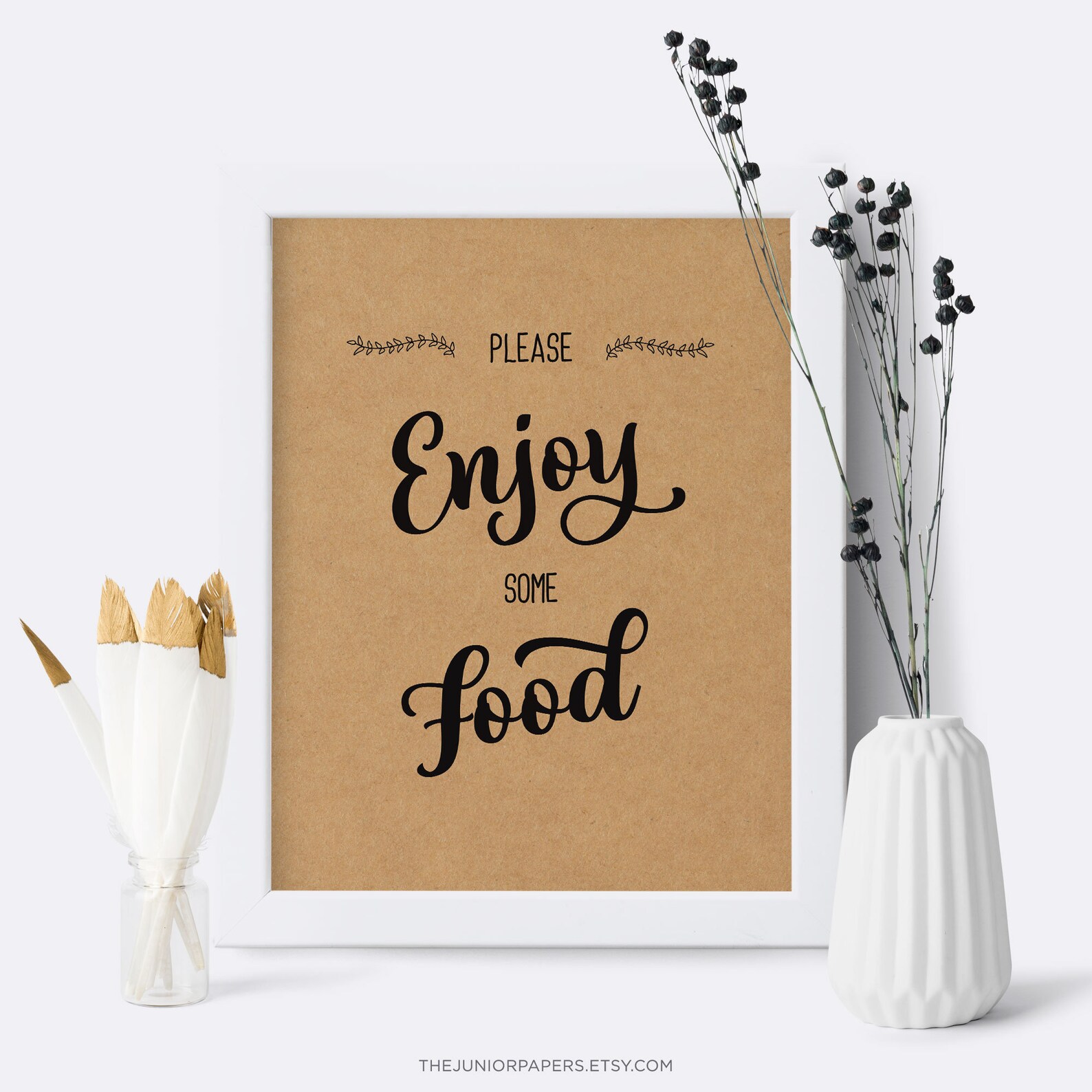 Enjoy Some Food Baby Shower Sign Rustic Kraft Printable - Etsy