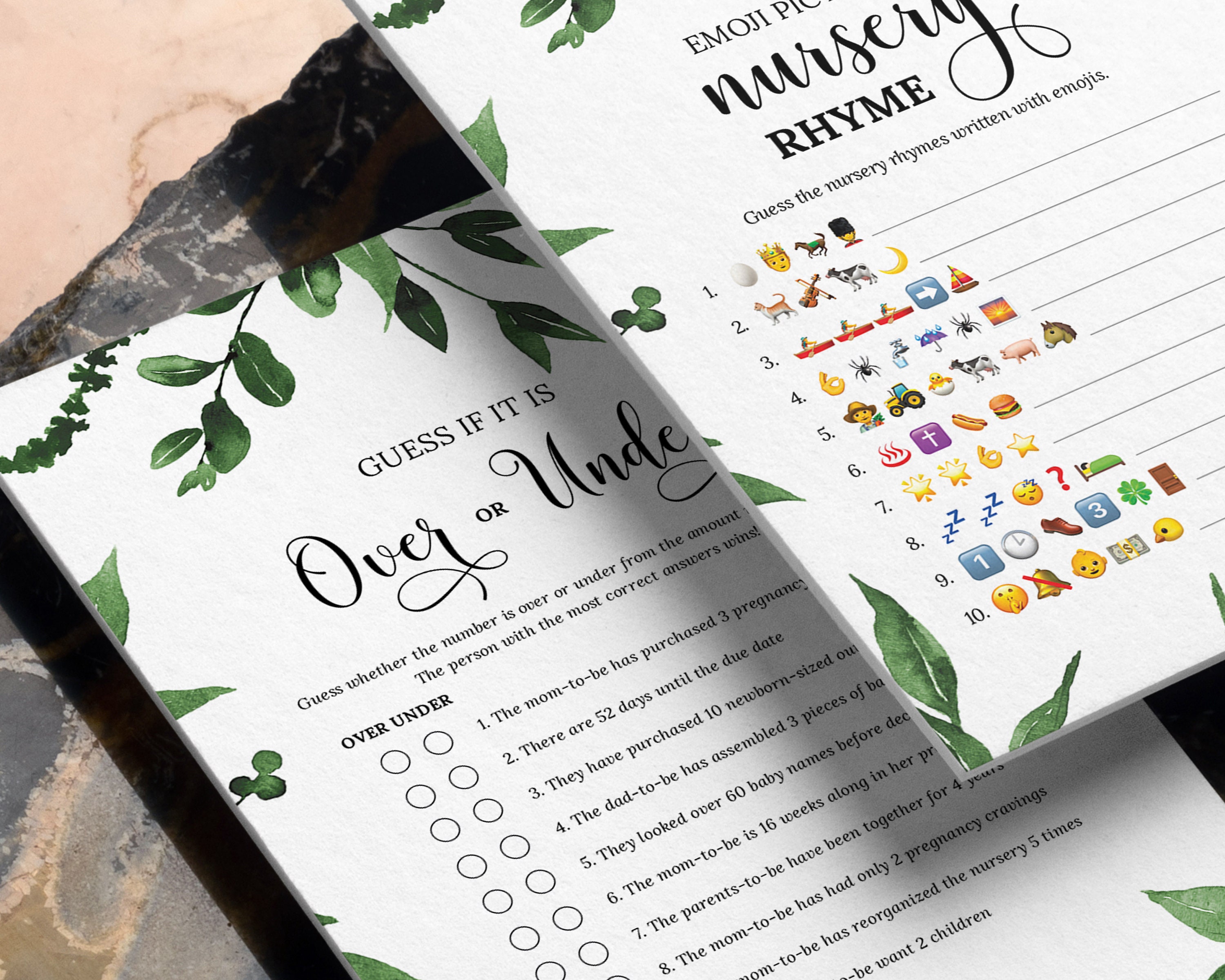 15 Editable Just Green Baby Shower Games Greenery Green Baby - Etsy
