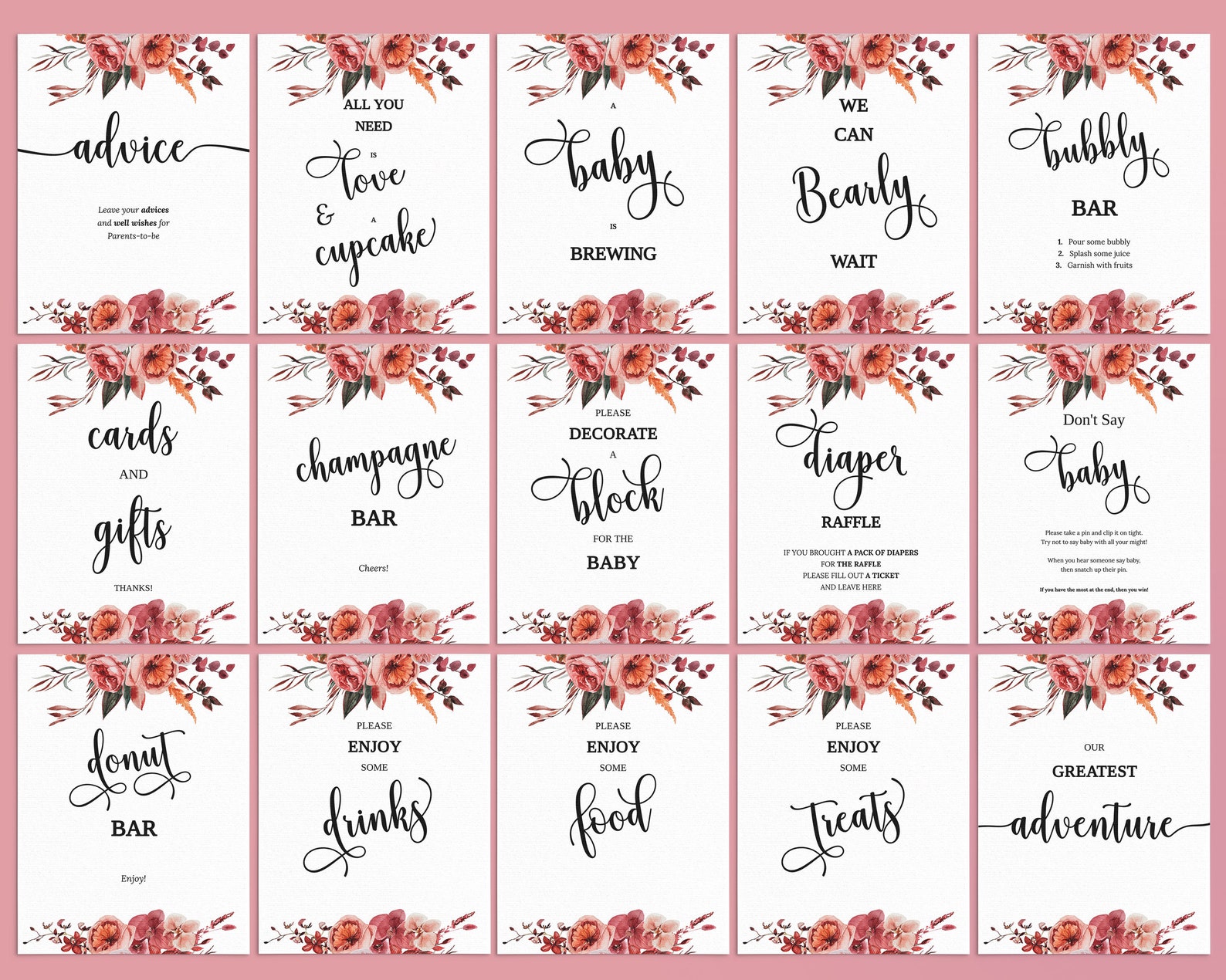 30 Editable Baby Shower Signs Baby Shower Table Sign Baby | Etsy