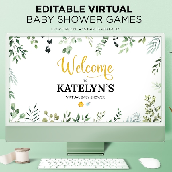Virtual Baby Shower Powerpoint - Etsy