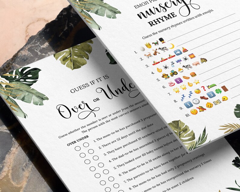 15 Editable Tropical Baby Shower Games Tropical 2 Hawaiian - Etsy