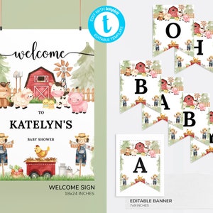 Farm Animals Baby Shower Bundle, Barn Animals Baby Shower Games, Farm ...