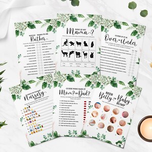 45 Greenery Blossom Baby Shower Games Greenery Green Gender - Etsy