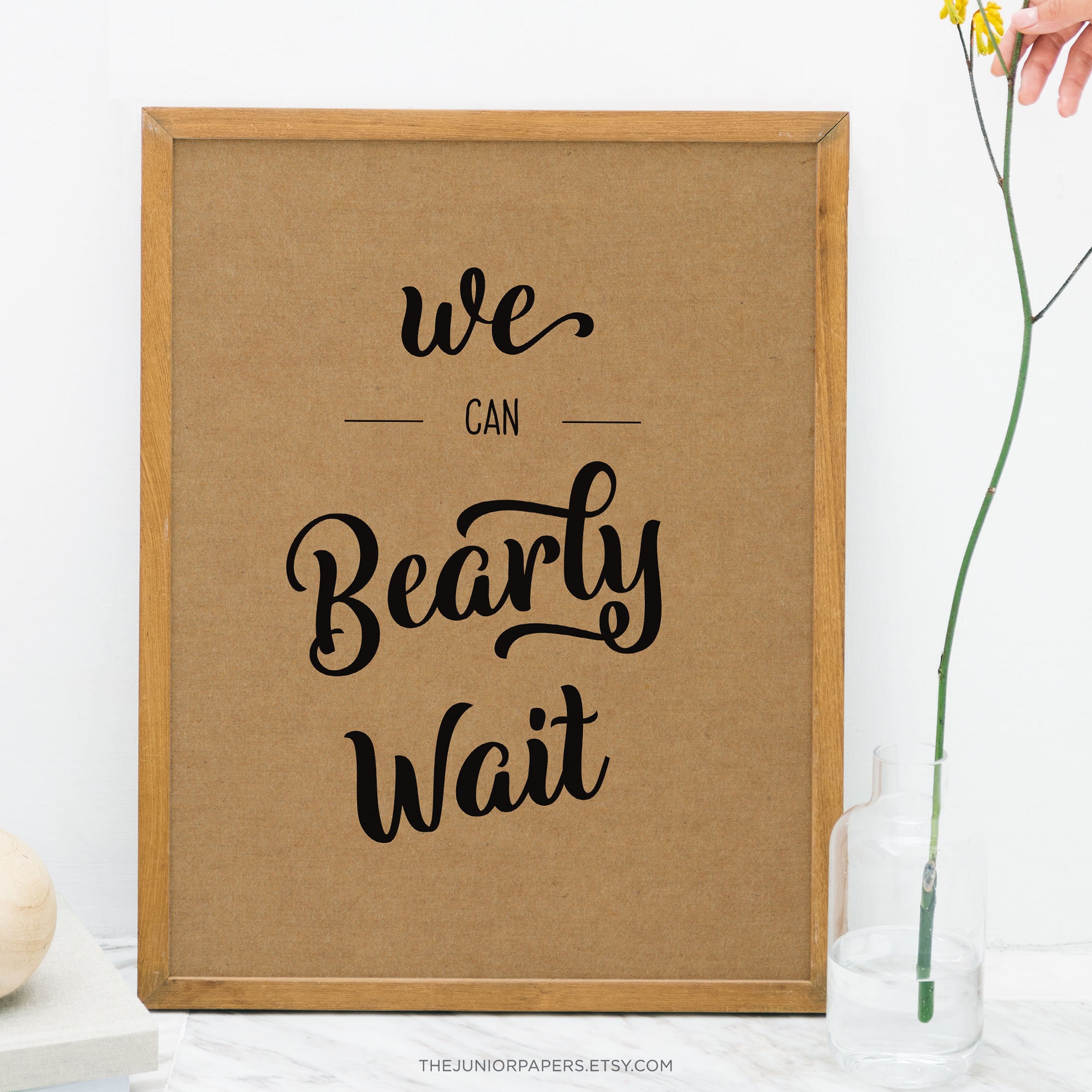 Bearly Wait Baby Shower Sign Rustic Kraft Printable Table - Etsy