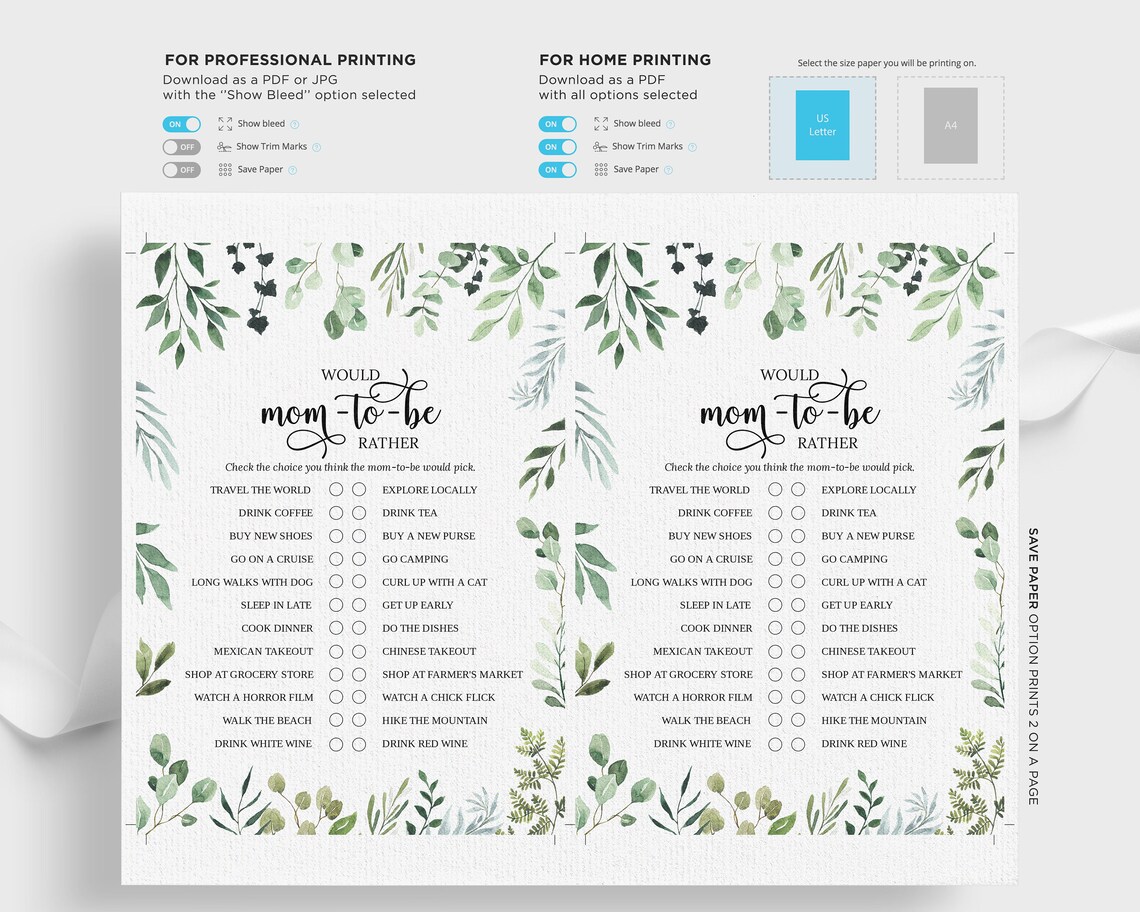 15 Editable Greenery Baby Shower Games Greenery Green Baby - Etsy