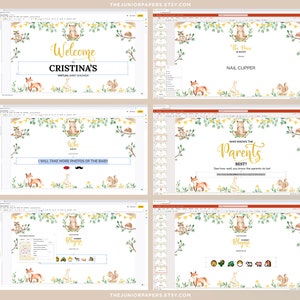 Woodland Animals Editable Virtual Baby Shower Games, Powerpoint Baby ...
