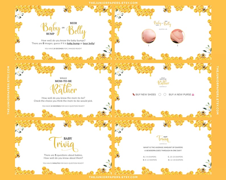 Editable Virtual Baby Shower Games Powerpoint Baby Shower - Etsy
