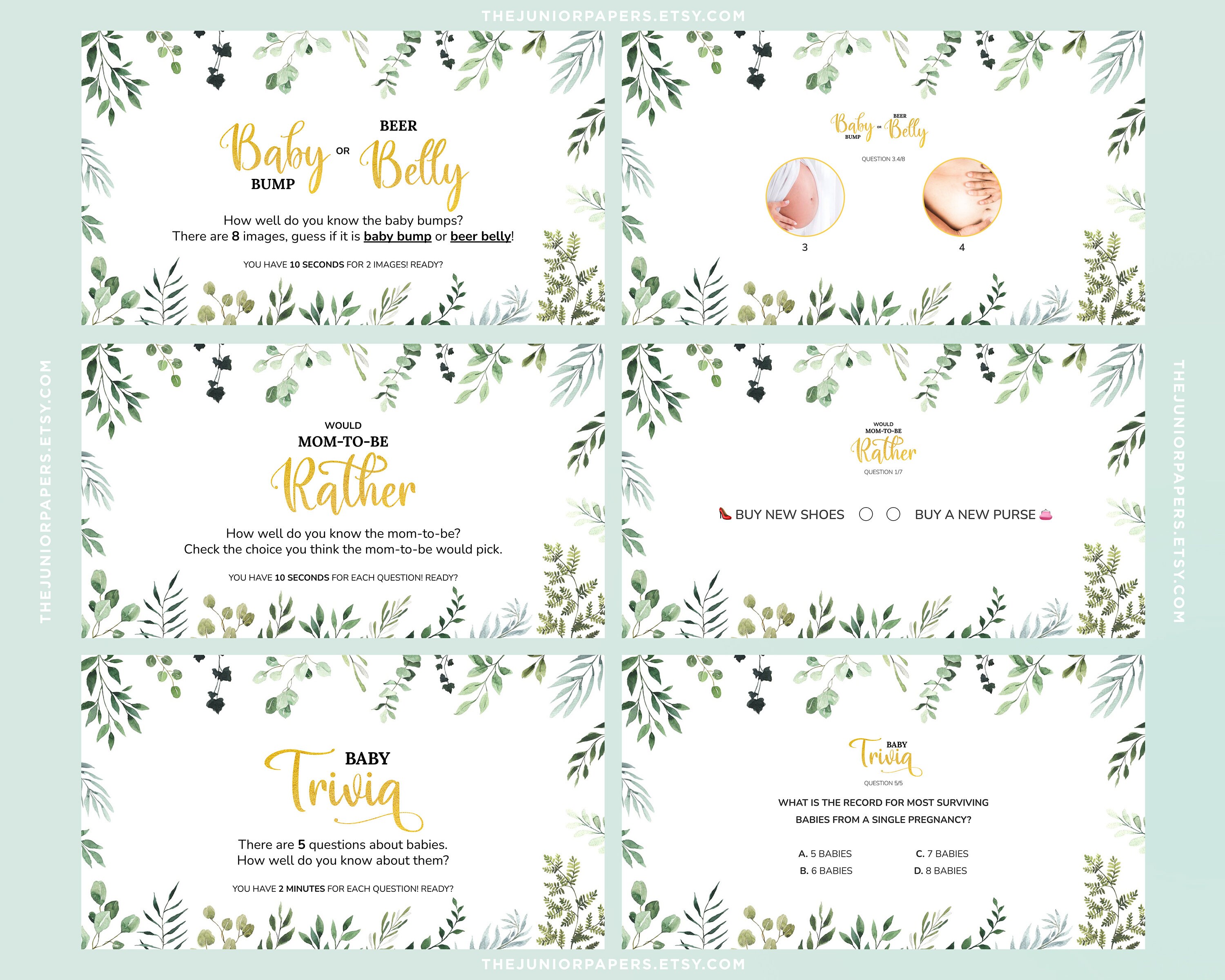 Editable Virtual Baby Shower Games Powerpoint Baby Shower - Etsy Canada