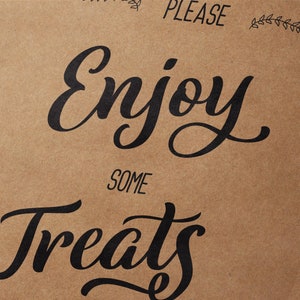Enjoy Some Treats, Kraft Baby Shower Signs, Table Top Size Sign ...