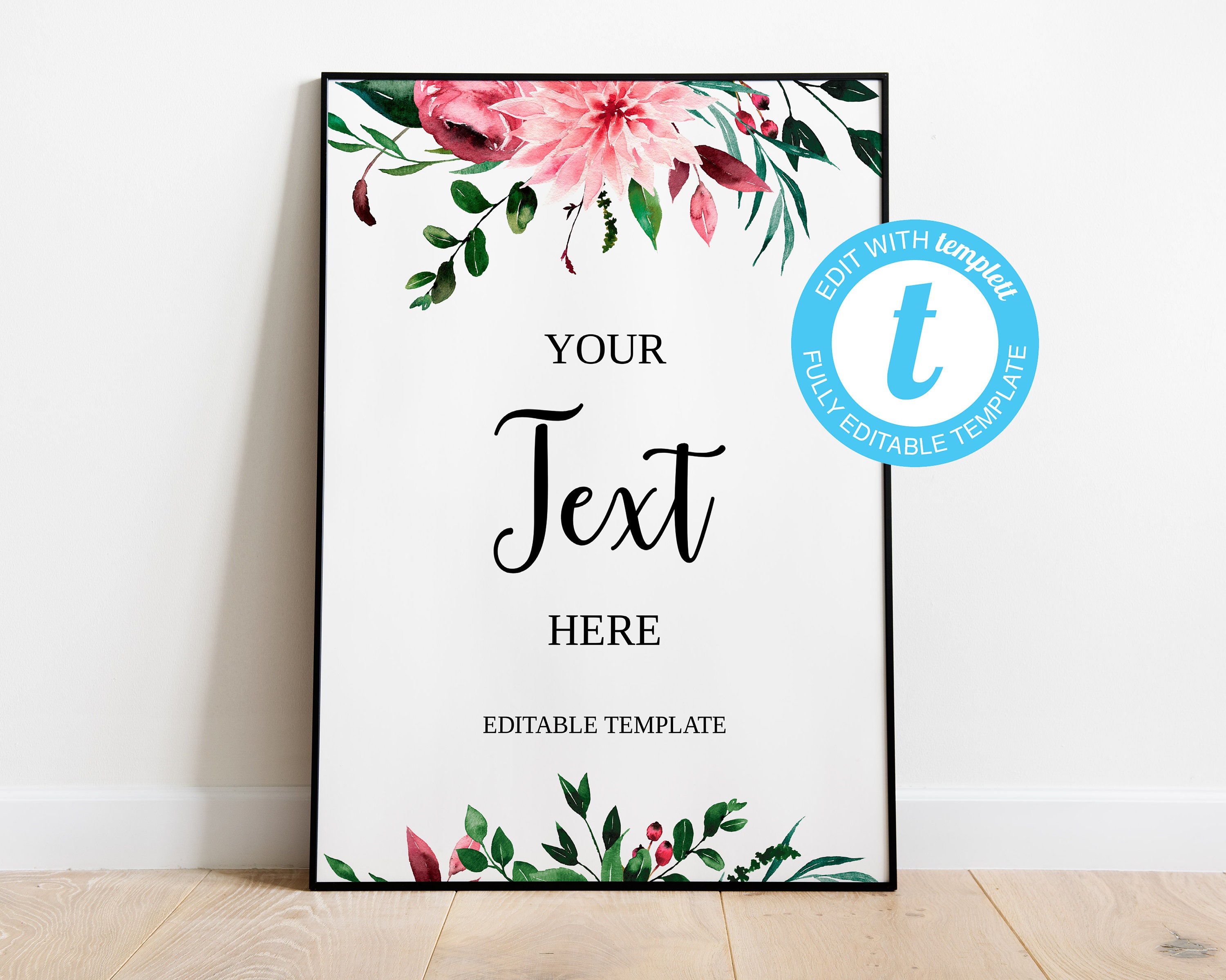 Editable Boho Blush Table Sign Boho Blush Bridal Shower Sign | Etsy