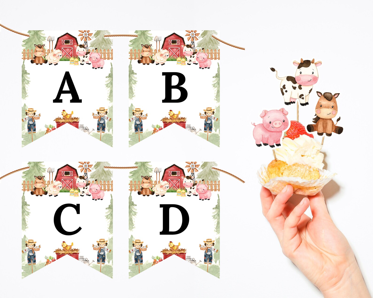Farm Animals Baby Shower Decor Farm Animal Baby Shower - Etsy