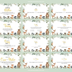 Woodland Virtual Baby Shower Games, Editable Baby Shower Games ...