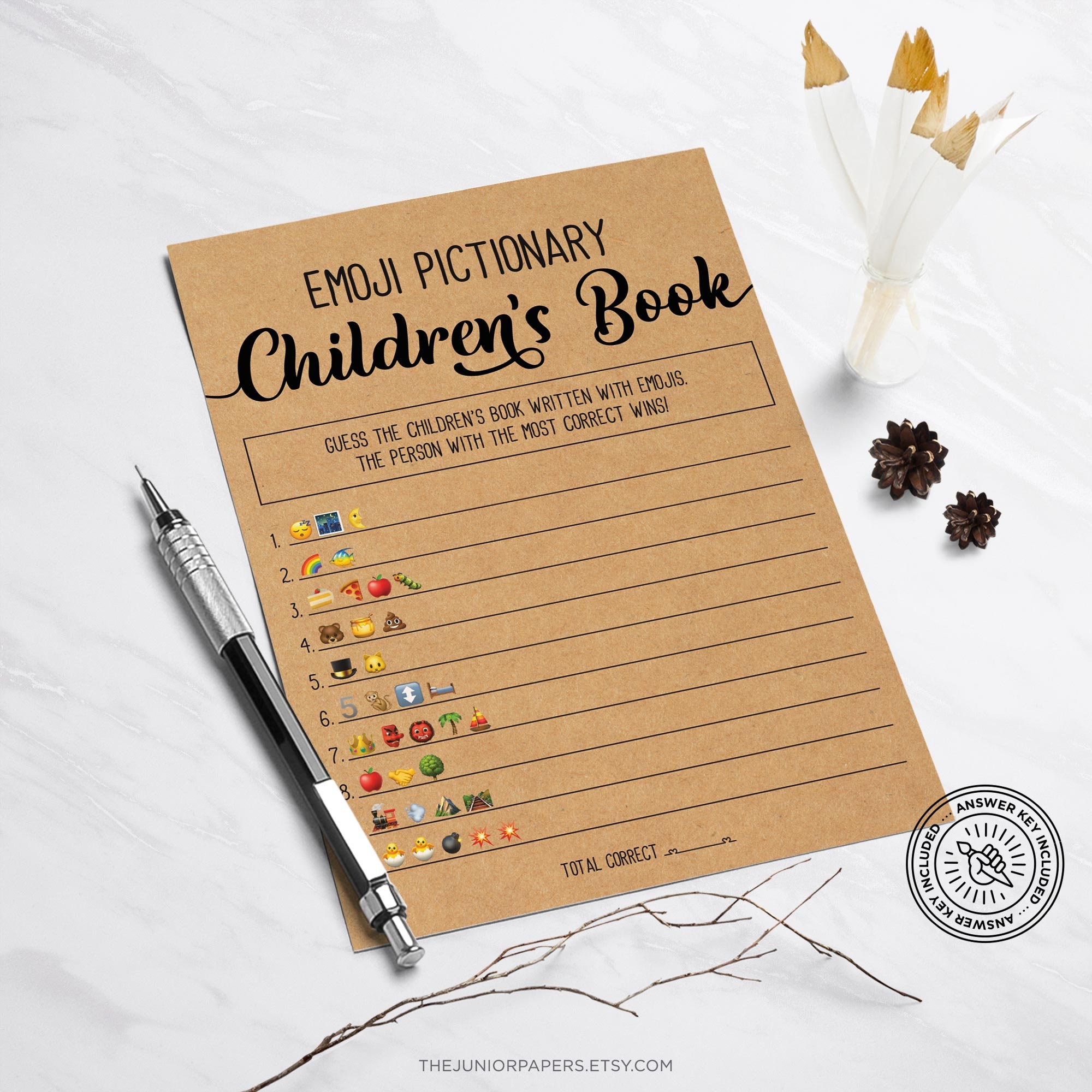 Children's Book Emoji Pictionary Baby Shower Games | Etsy