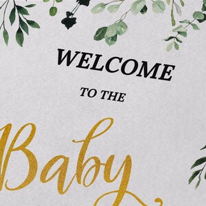 Welcome, Baby Shower Sign, Greenery, Gold, Girl, Boy, Gender Neutral ...
