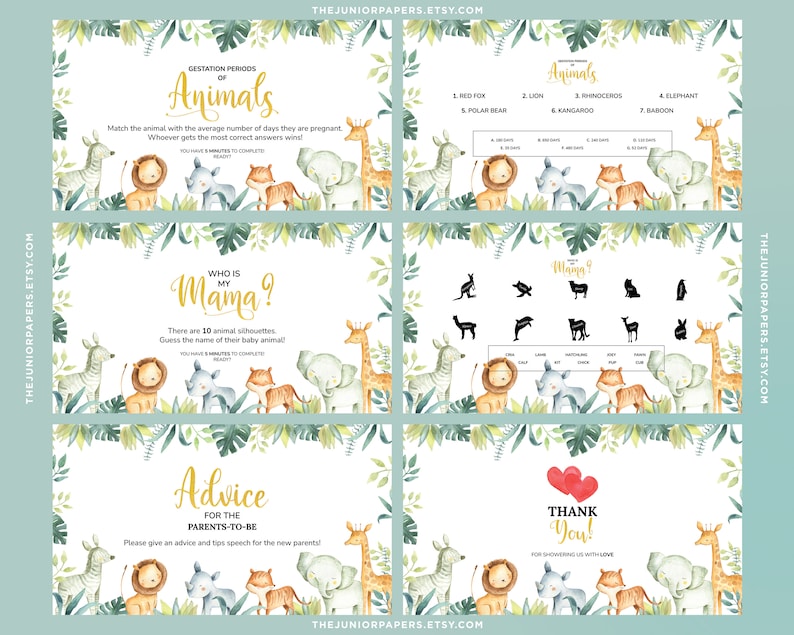 Safari Virtual Baby Shower Games, Powerpoint Baby Shower Games, Virtual ...