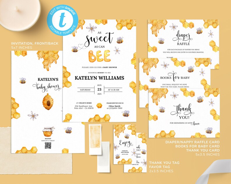 Sweet as Can Bee Baby Shower Games Honey Bee Baby Shower - Etsy
