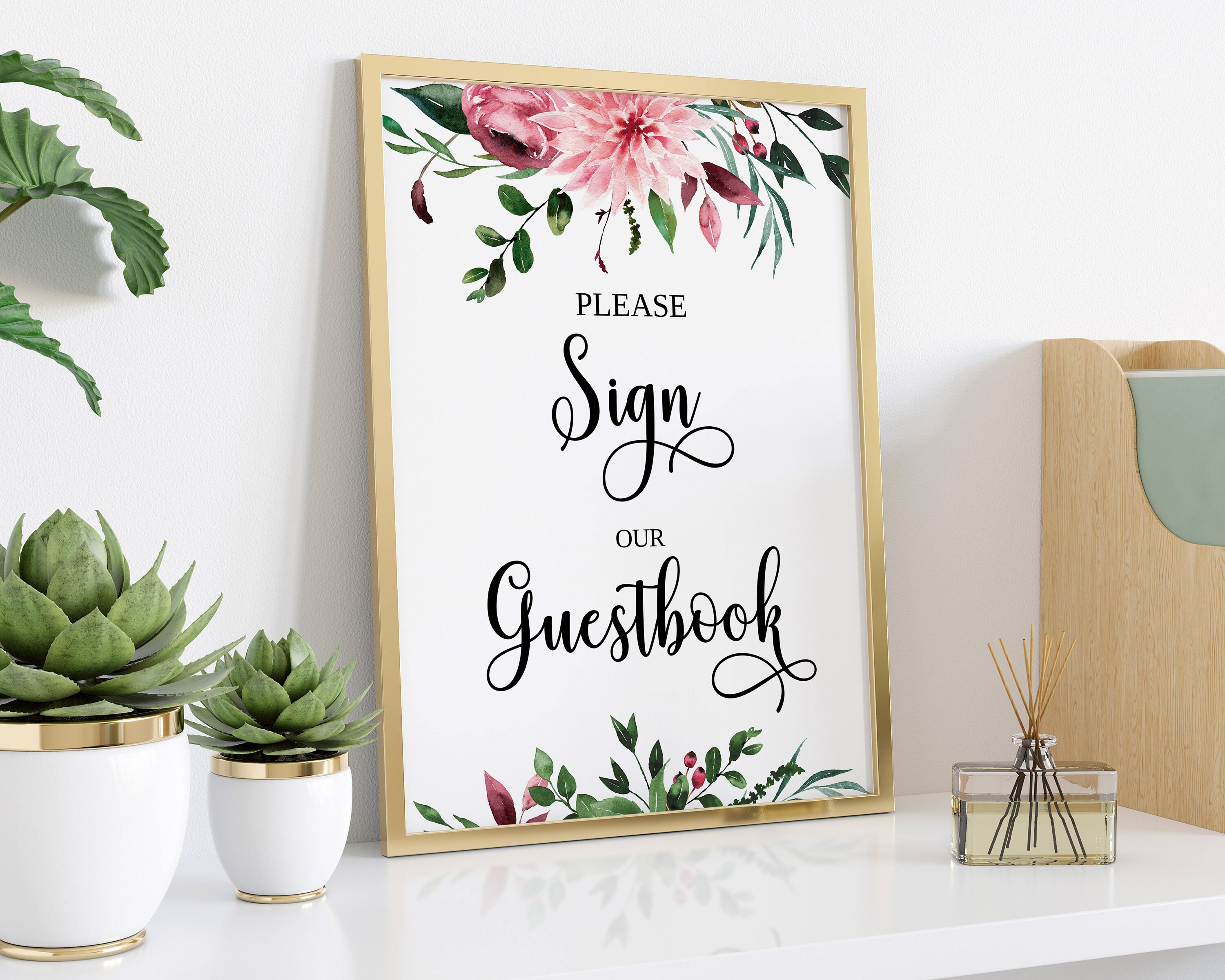 Editable Boho Blush Table Sign Boho Blush Bridal Shower Sign | Etsy