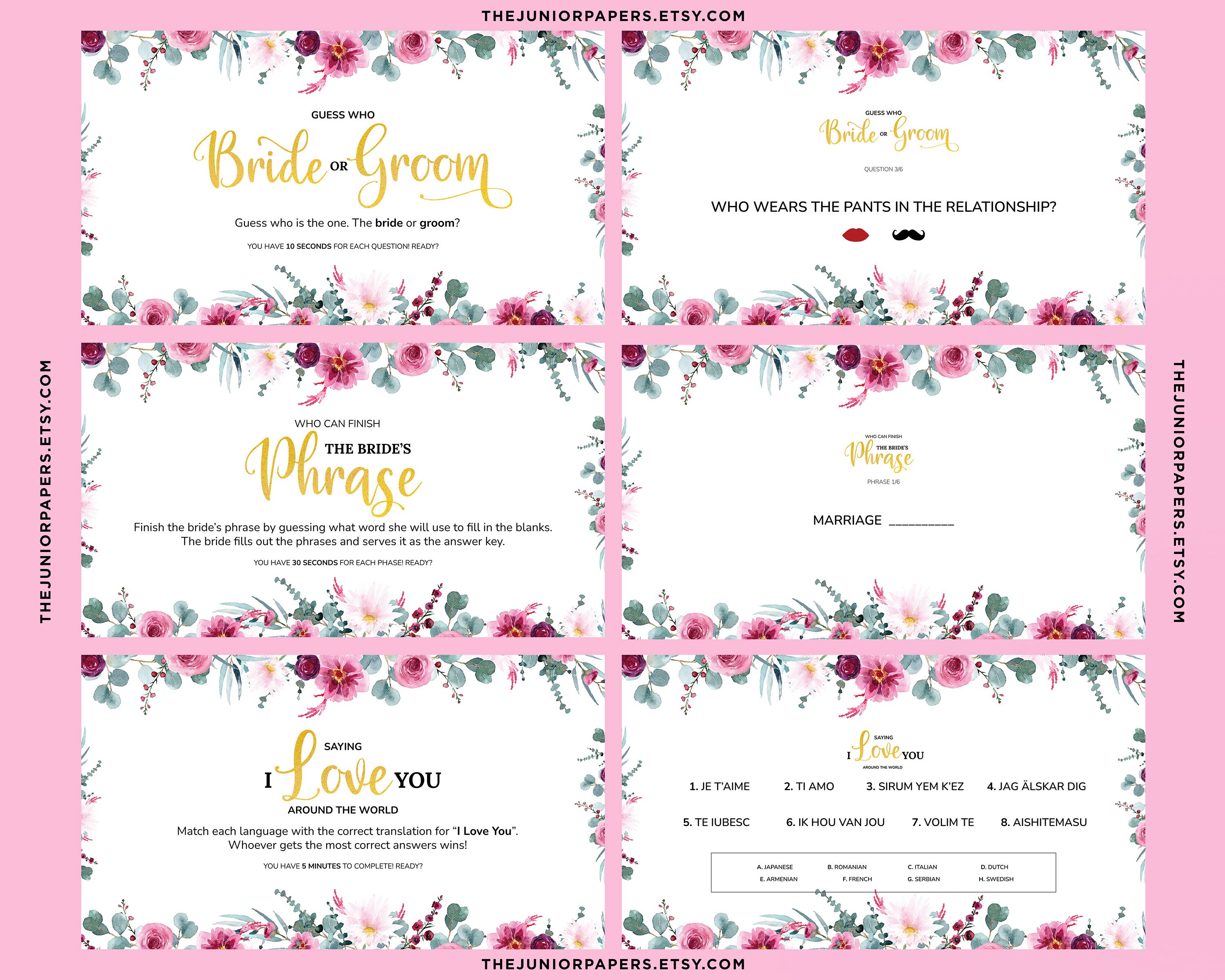 Virtual Bridal Shower Games Editable Powerpoint Bridal Shower | Etsy