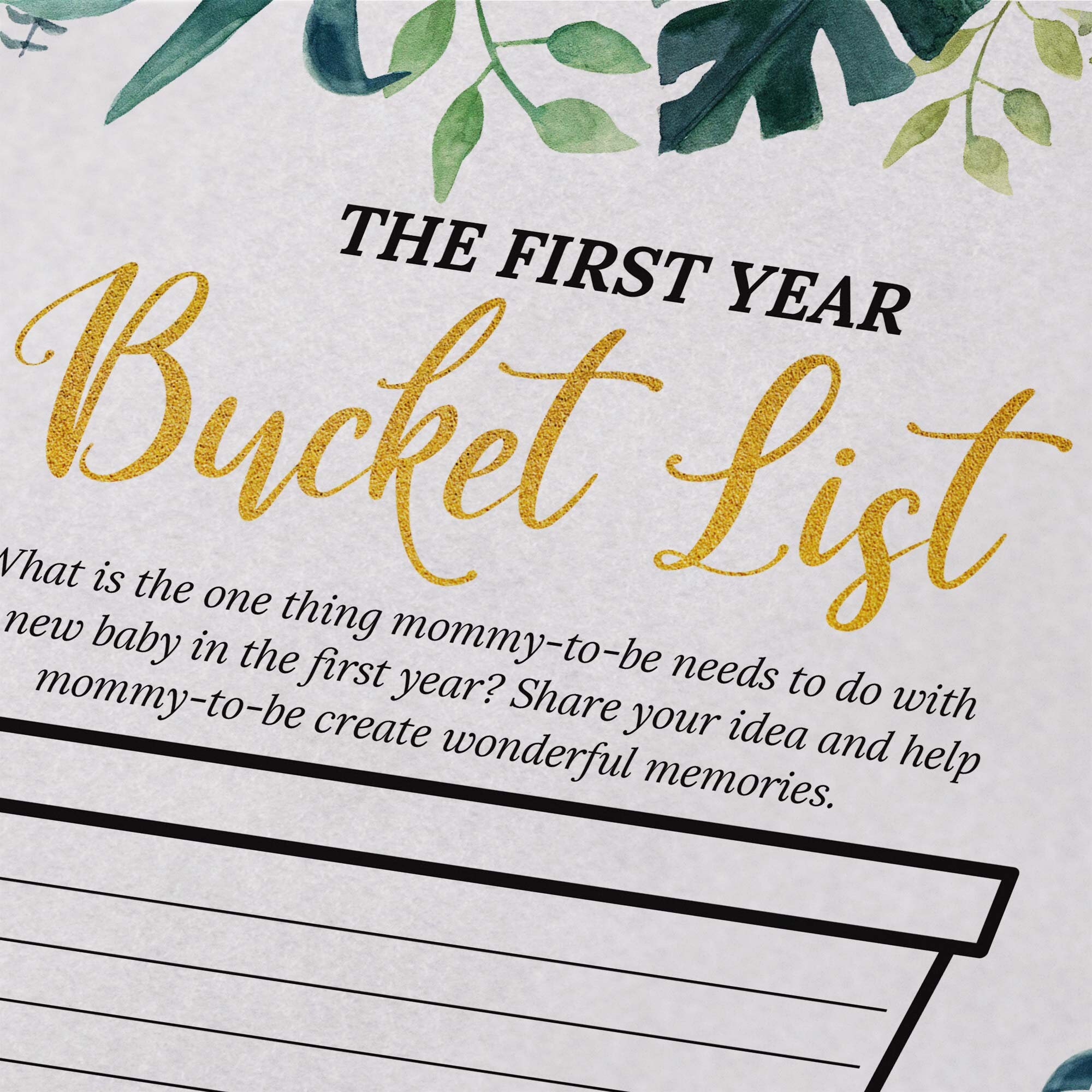 Bucket List Baby Shower Game Safari Animals Tropical Gold | Etsy