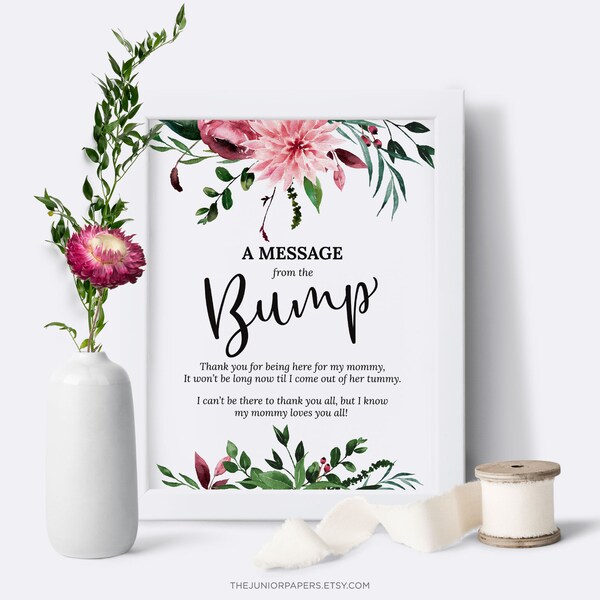 Message From the Bump Baby Shower - Etsy