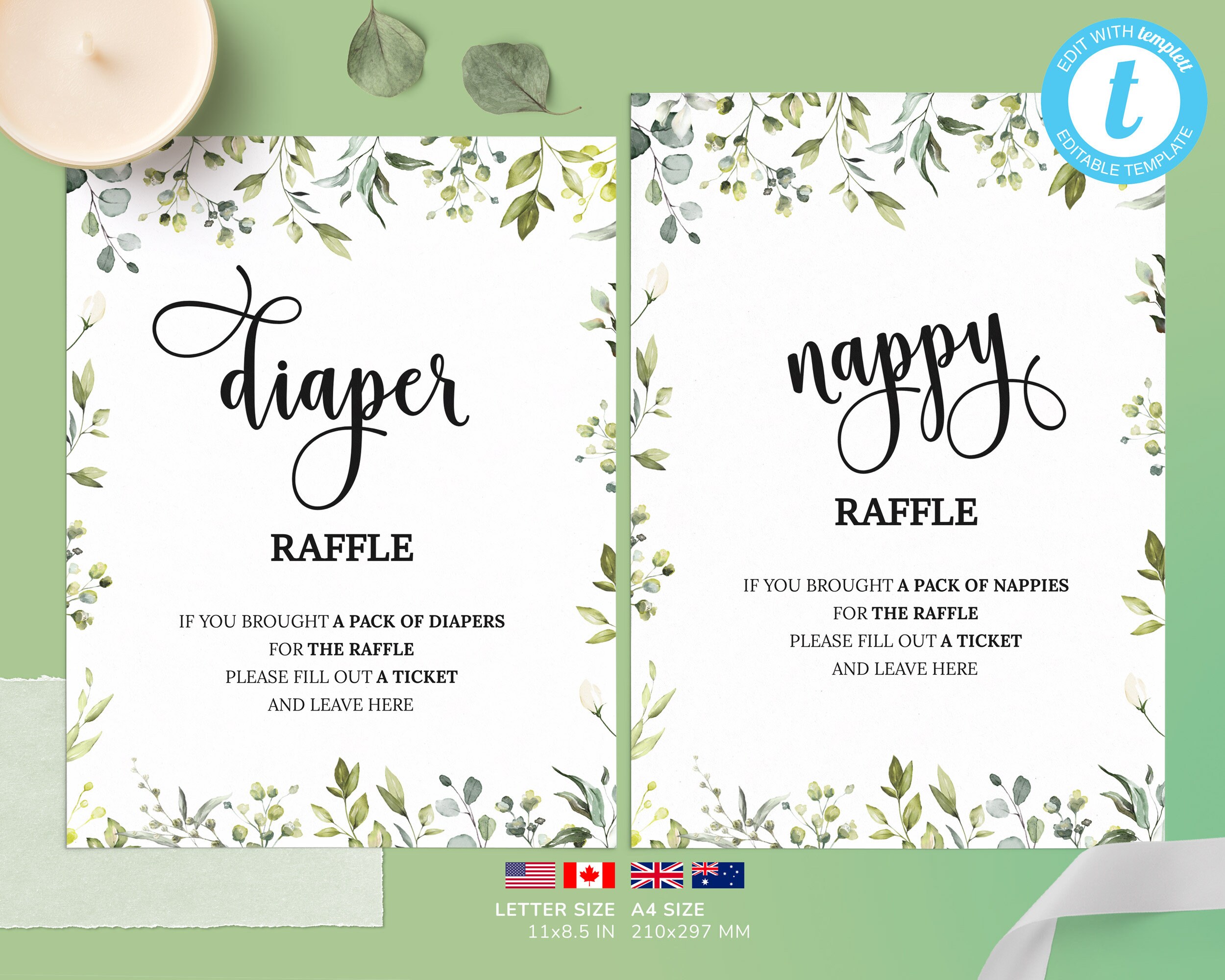 30 Editable Baby Shower Signs Baby Shower Table Sign | Etsy