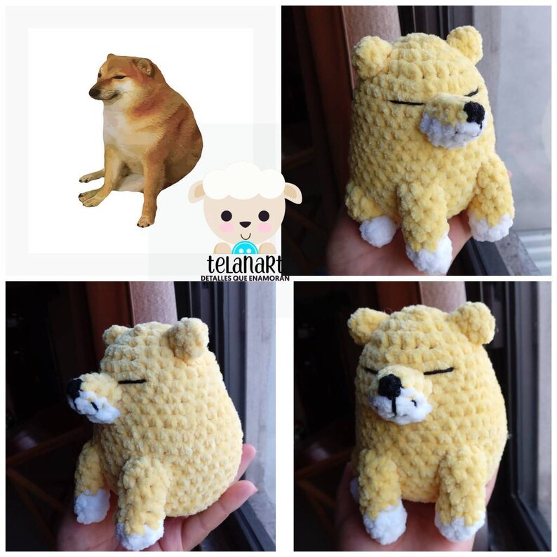 Cheems Stuffed Animal Fluffy Doge Cute Meme Doge Fabric - Etsy