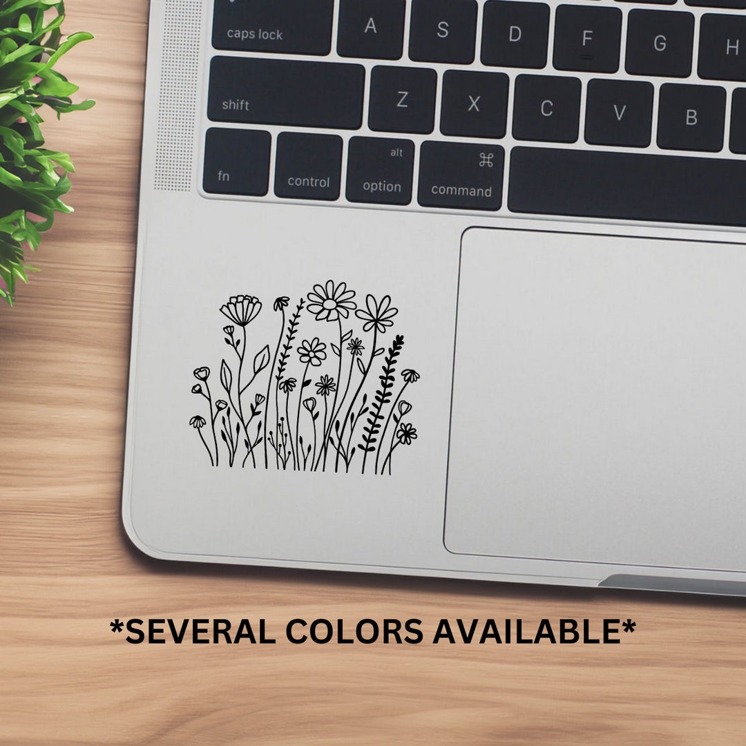 Wildflower Decal, Floral Laptop Decal, Floral Car Decal, Wildflower ...