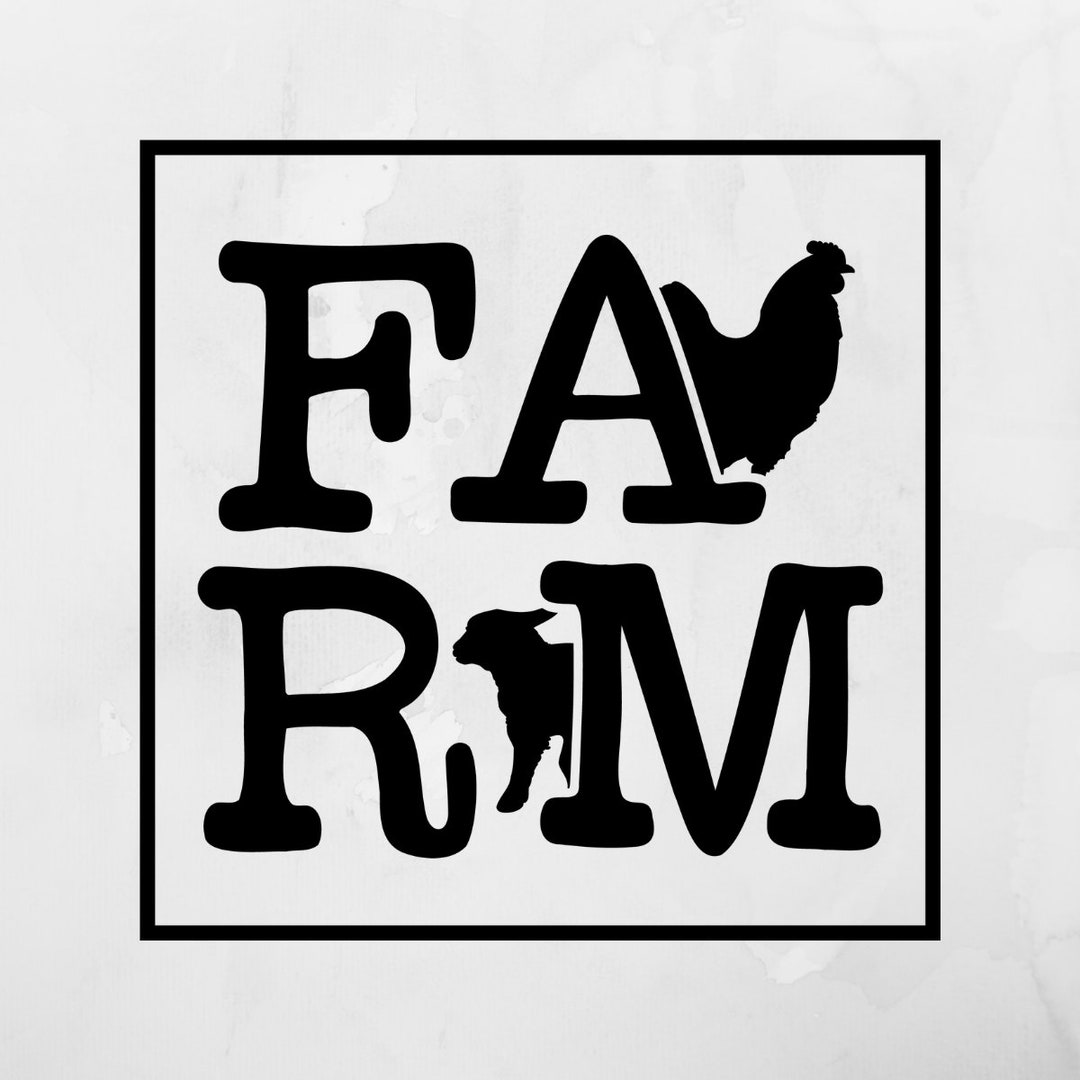 FARM Animal Decal, Farmhouse Decal, Decal for Home, Kitchen Decal, Car ...