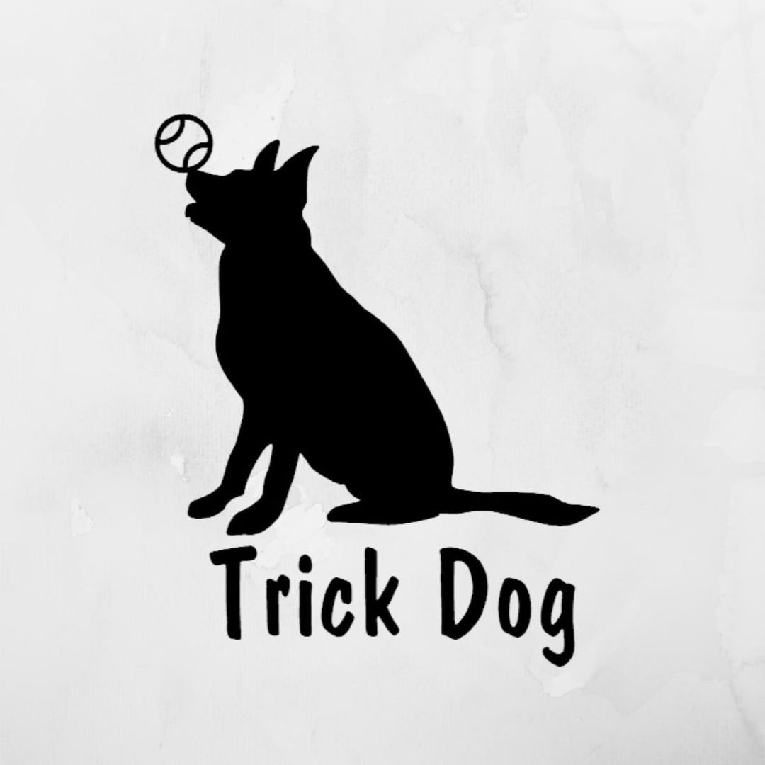 German Shepherd Trick Dog Decal, Permanent Decal, GSD AKC Trick Dog ...