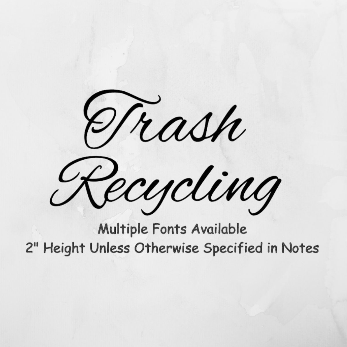 Trash and Recycling Decals, Multiple Fonts Available, Garbage Bin ...