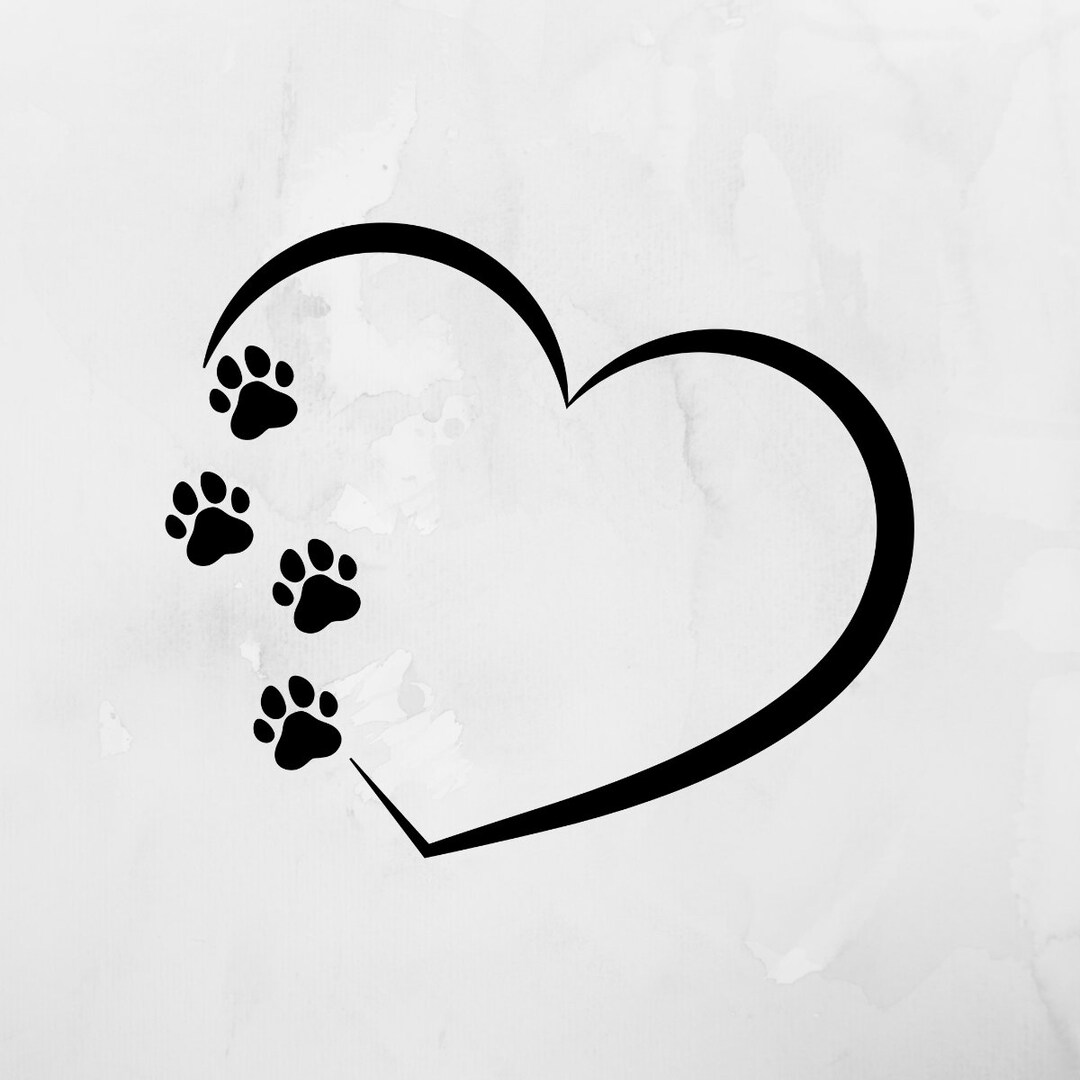 Heart With Paws Decal, Dog Car Decal, Decals for Car, Pet Car Decal ...