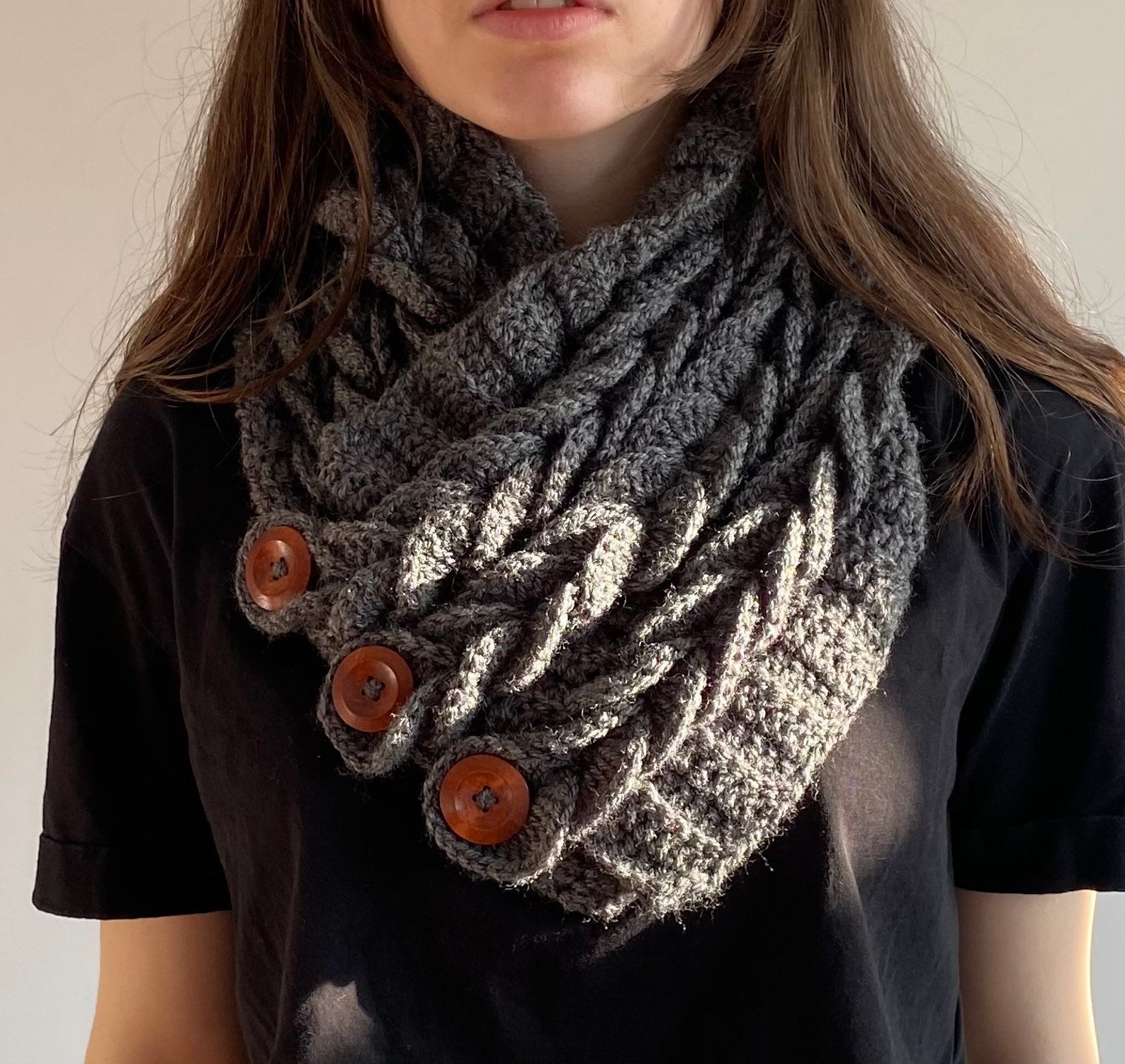 Handmade Crochet Braided Scarf - Etsy UK