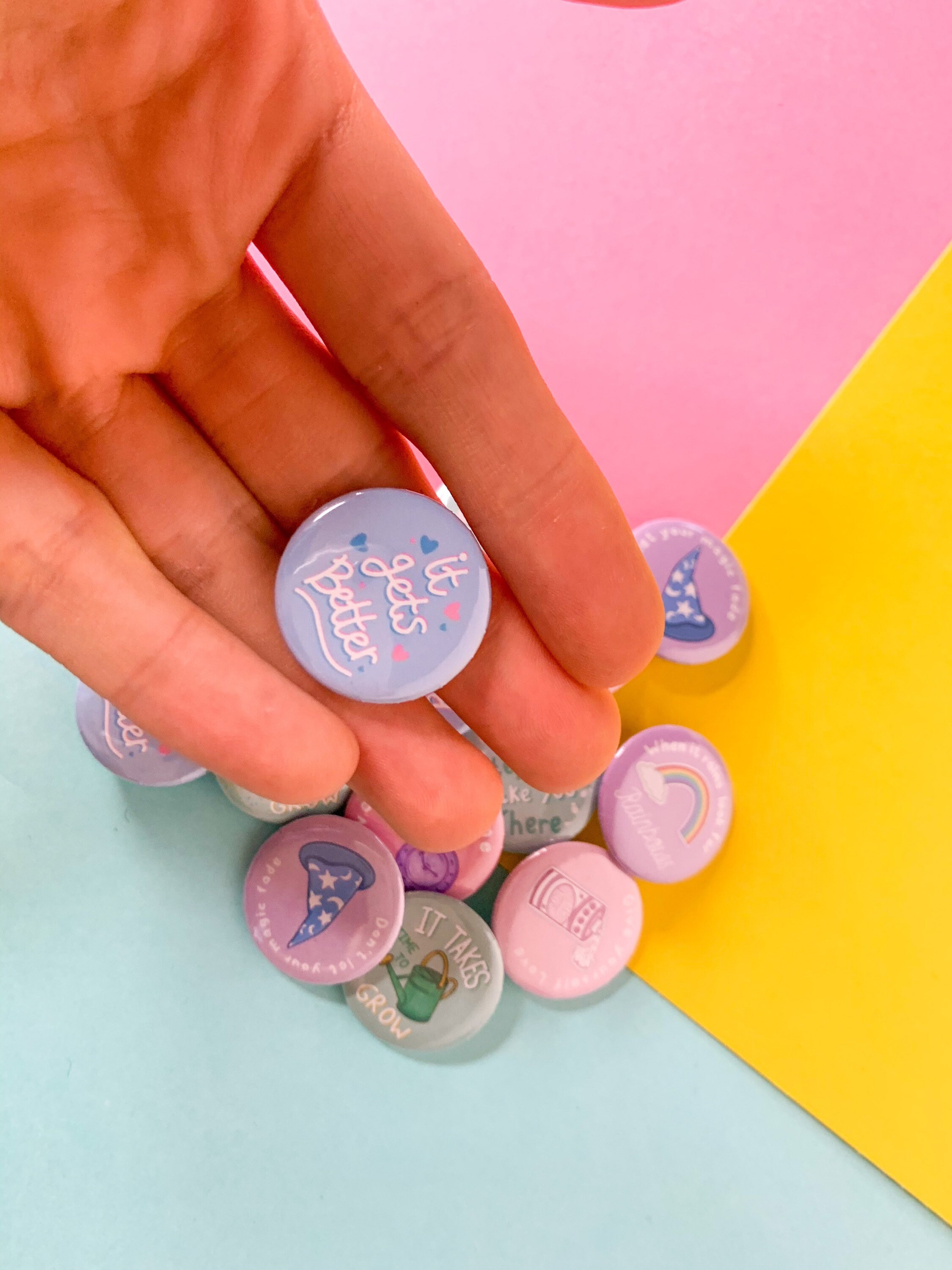 Positive Message Button Badges – Cute Mental Health Pins - Etsy