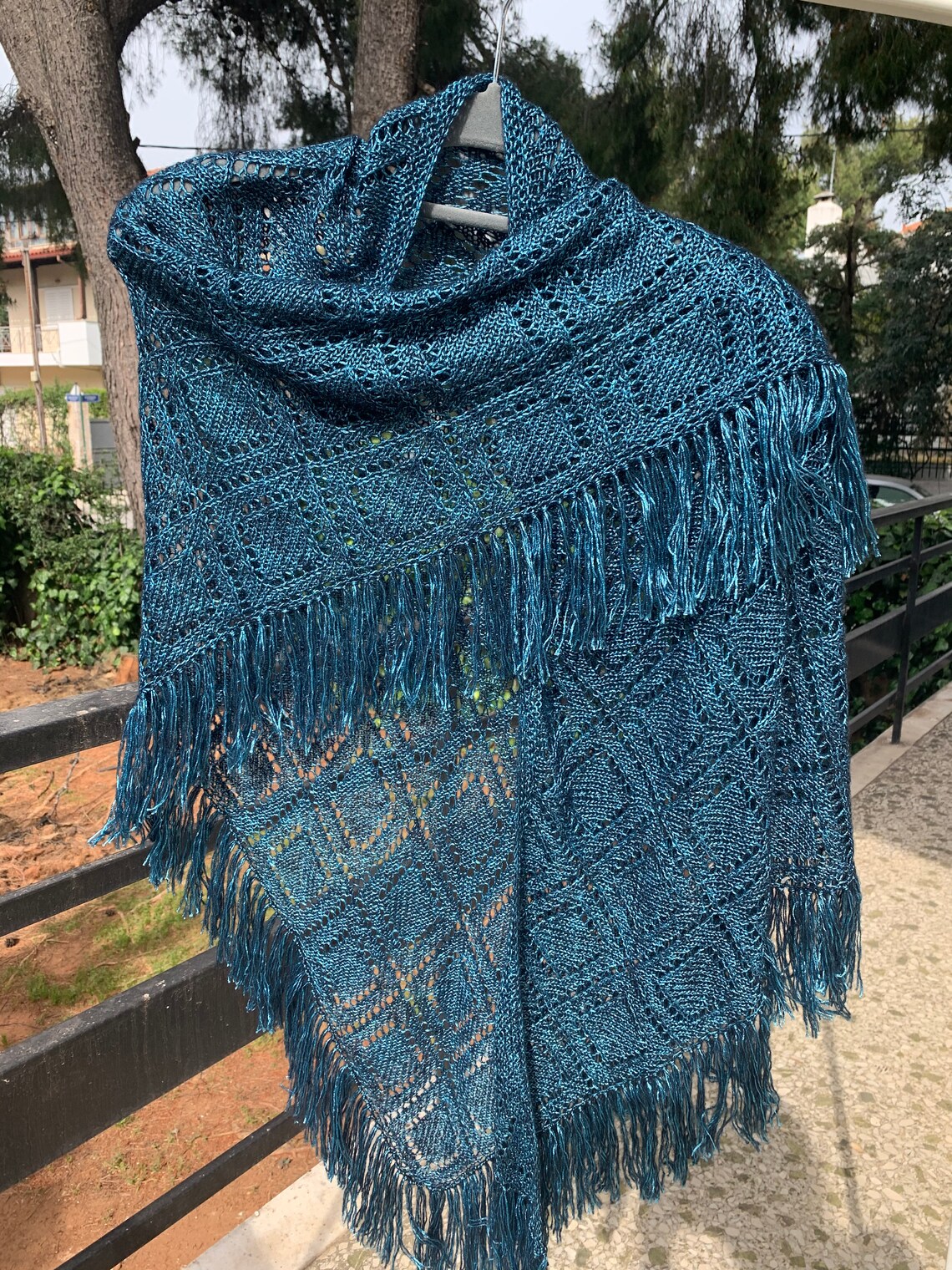 Large Triangular Shawls With Threads. Different Colors - Etsy